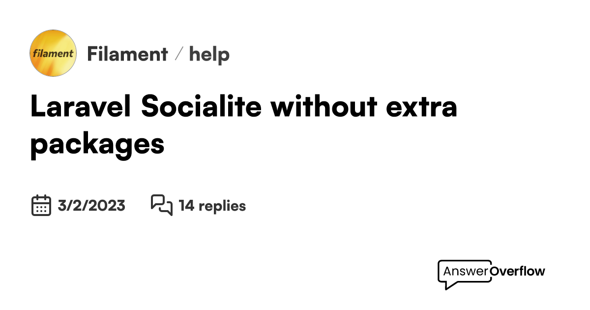 Laravel Socialite without extra packages - Filament
