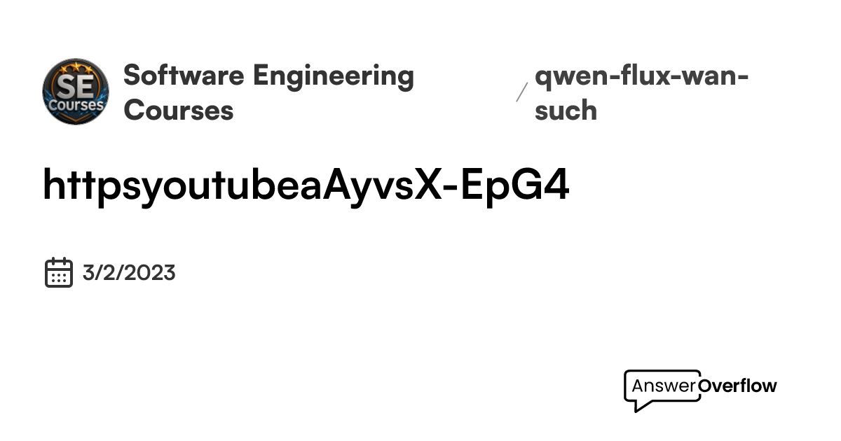 https://youtu.be/aAyvsX-EpG4 - Software Engineering Courses (SECourses)