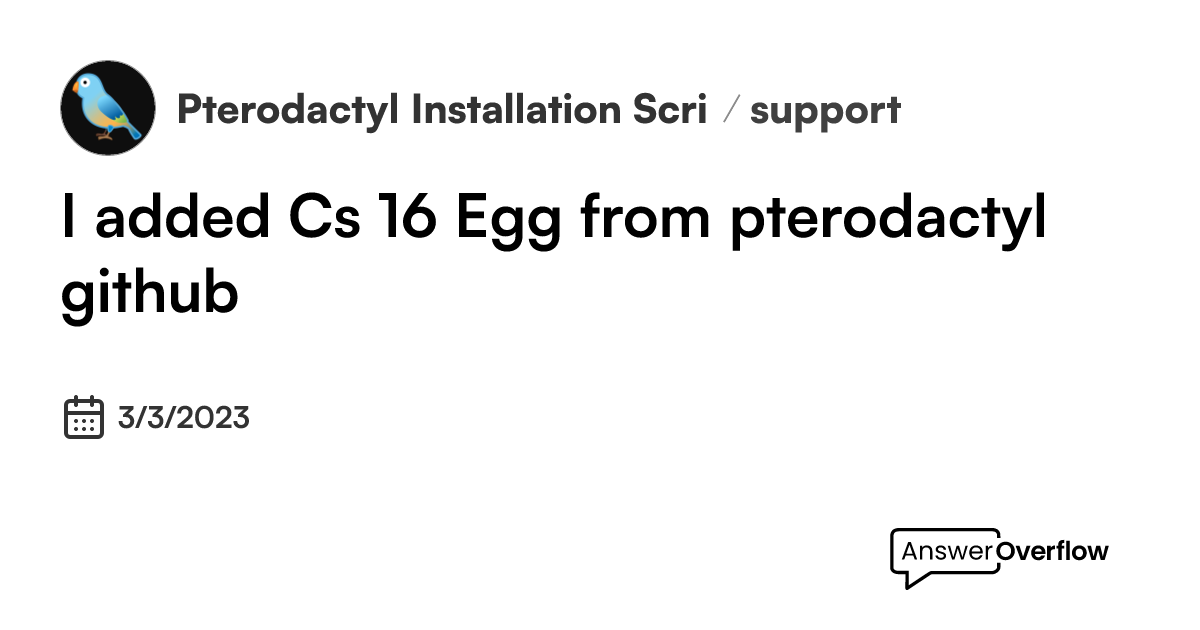 I added Cs 1.6 Egg from pterodactyl github - Pterodactyl Installation Script