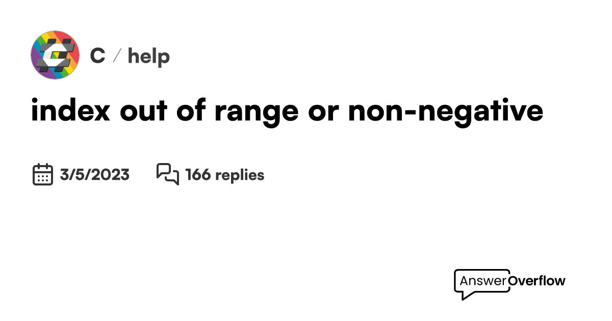 index out of range or non-negative - C#