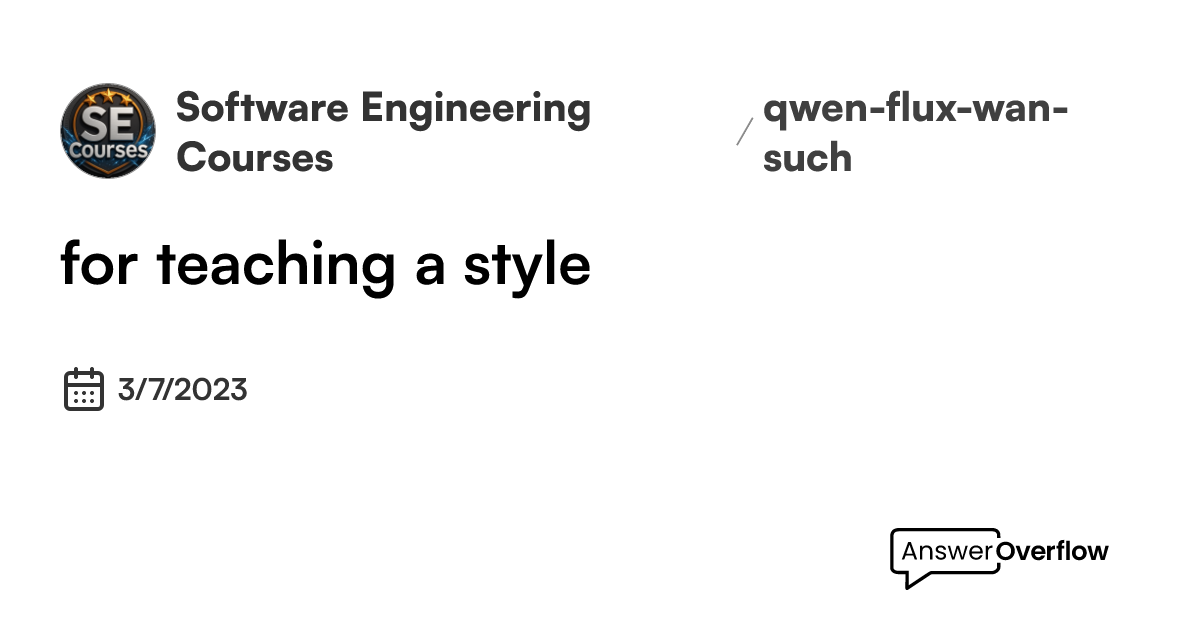 for teaching a style - Software Engineering Courses (SECourses)