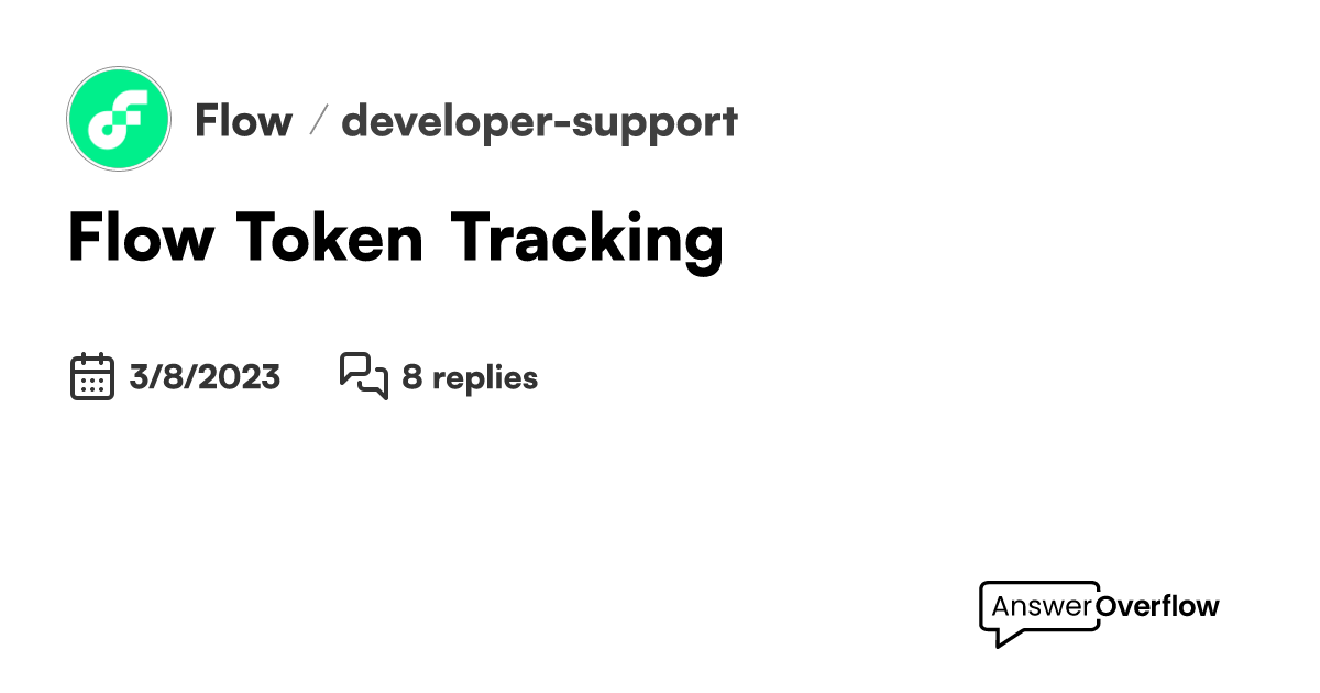 Flow Token Tracking - Flow