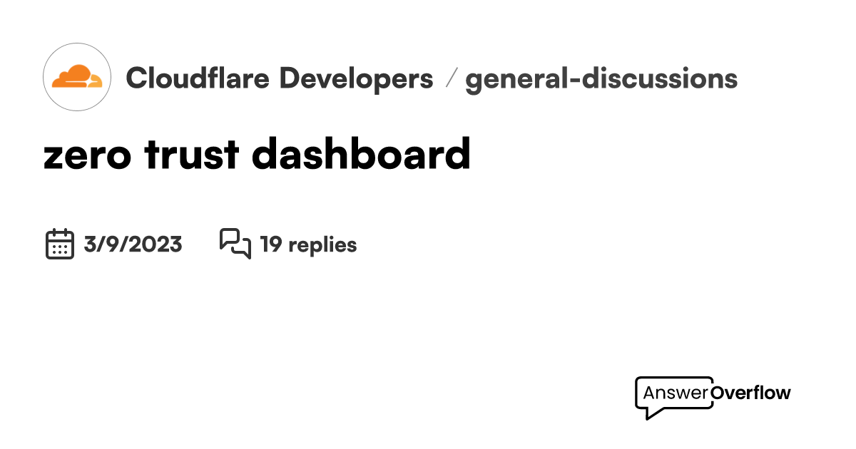 zero trust dashboard - Cloudflare Developers
