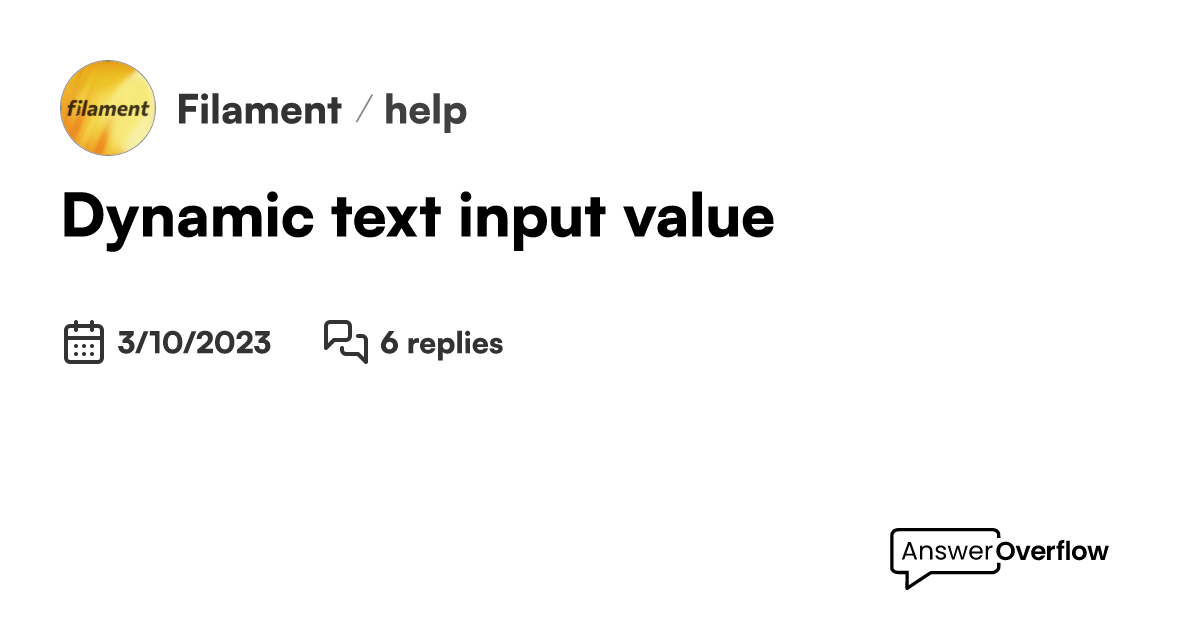 Dynamic text input value - Filament