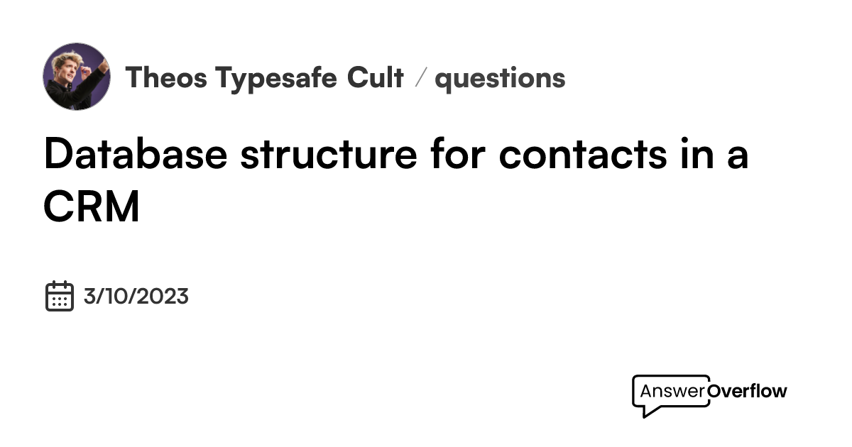 Database structure for contacts in a CRM? - Theo's Typesafe Cult