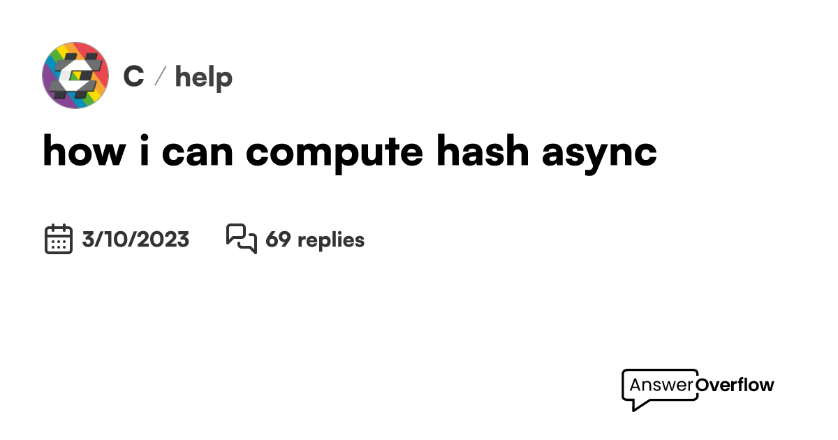How I Can Compute Hash Async C