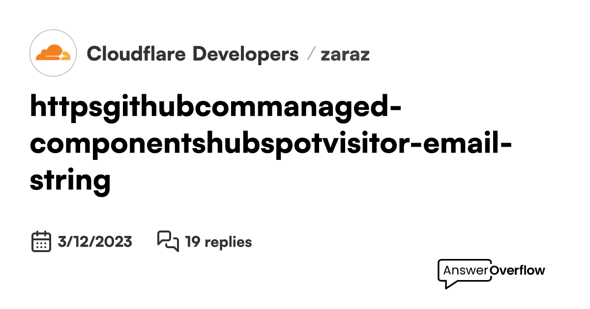 https://github.com/managed-components/hubspot#visitor-email-string - Cloudflare Developers