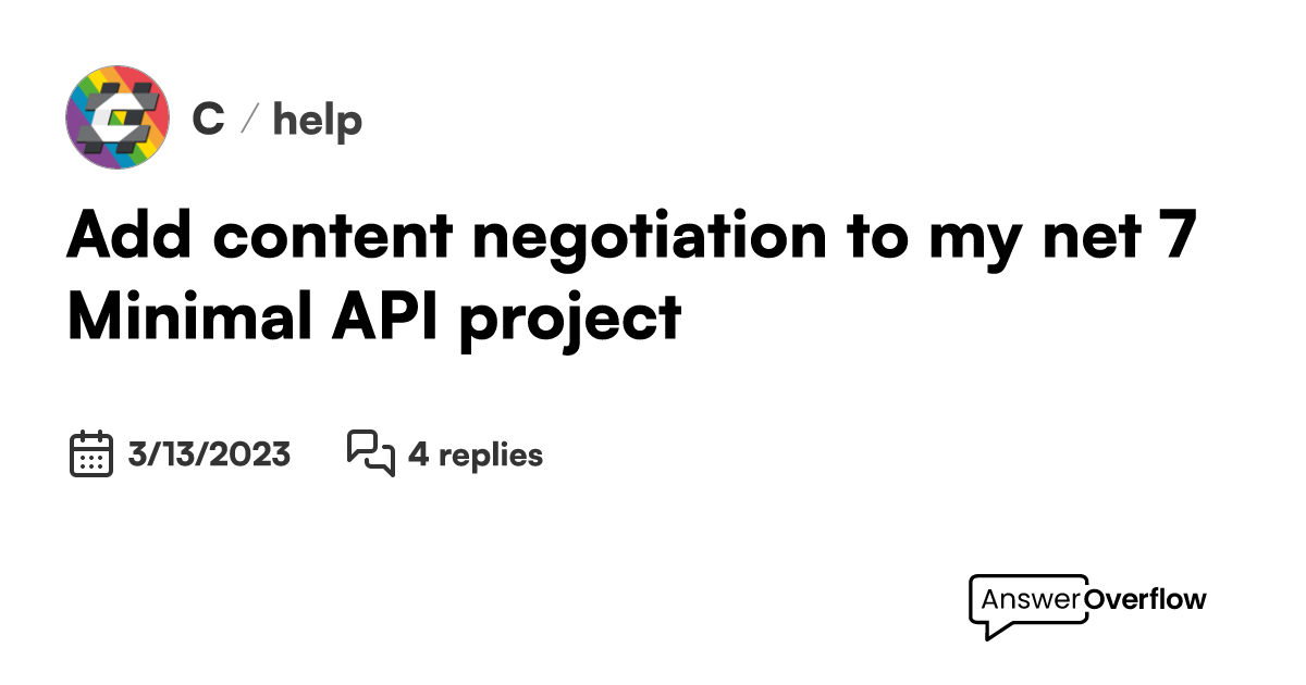 Add content negotiation to my .net 7 Minimal API project - C#