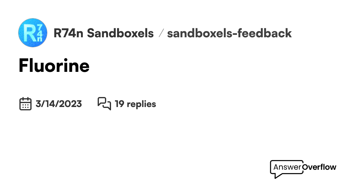 Fluorine - 🚨 R74n / Sandboxels