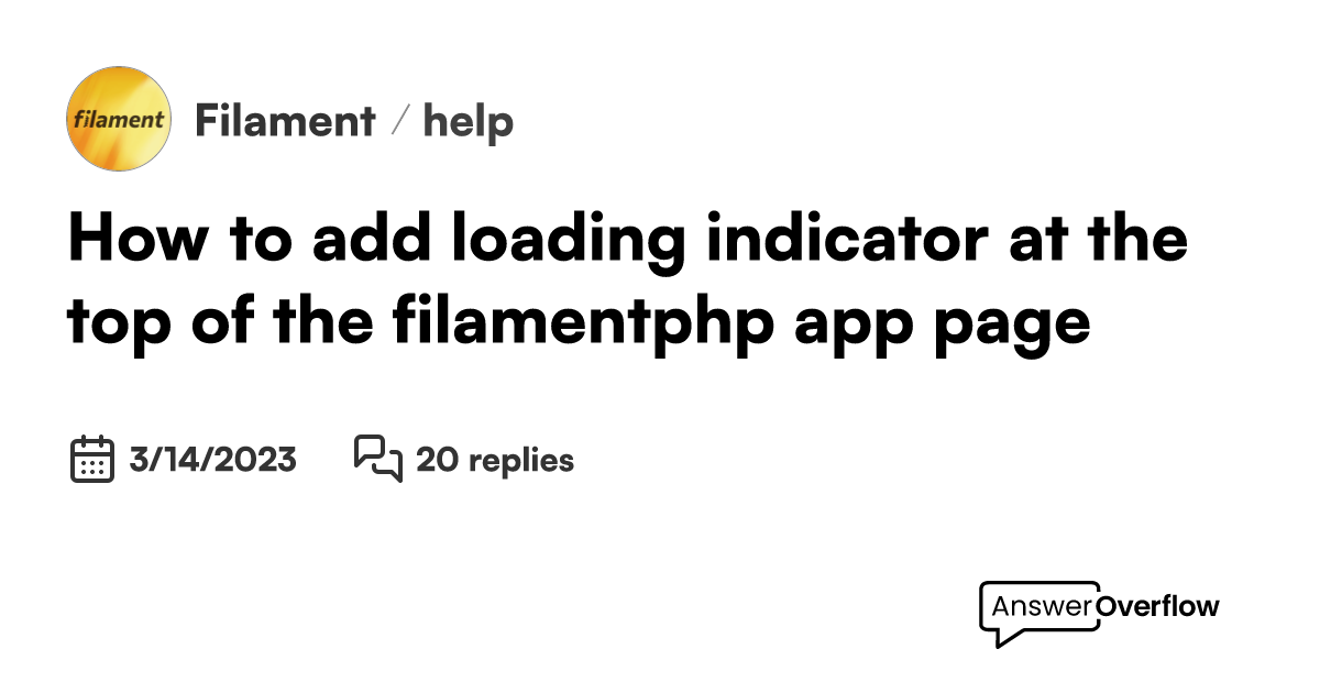 How to add loading indicator at the top of the filamentphp app page - Filament