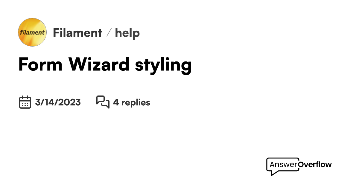 Form Wizard styling - Filament