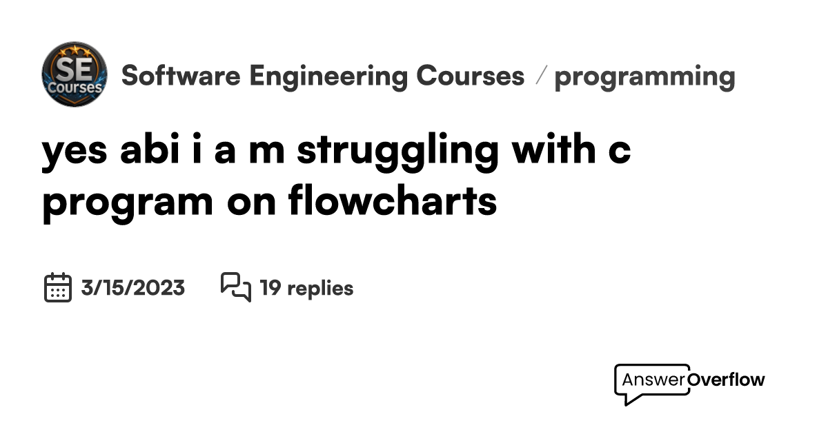 yes abi i a m struggling with c program on flowcharts - Software Engineering Courses (SECourses)