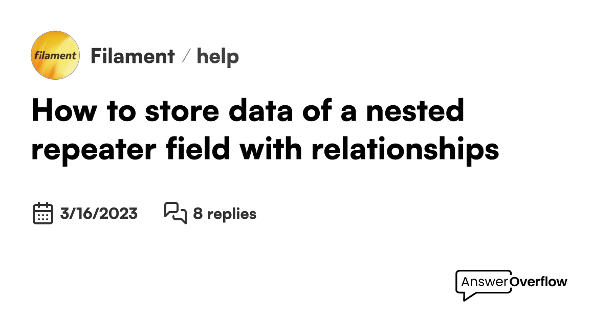 How To Store Data Of A Nested Repeater Field With Relationships Filament