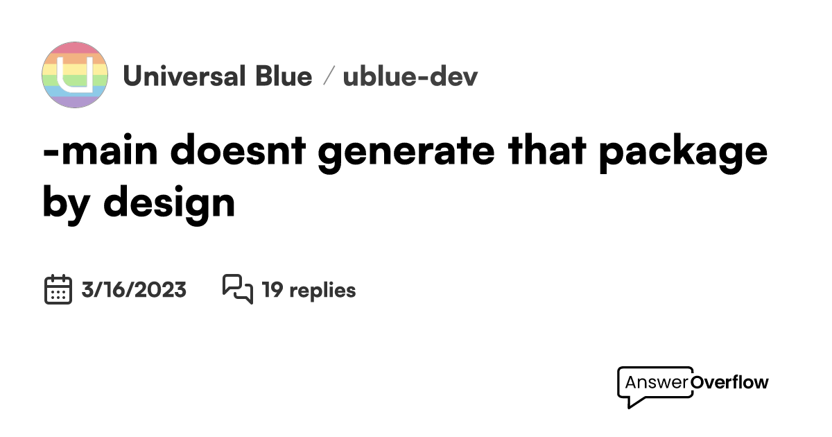-main doesn't generate that package by design - Universal Blue