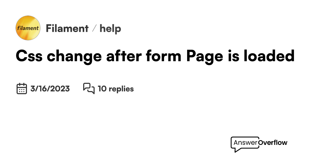 Css change after form Page is loaded - Filament