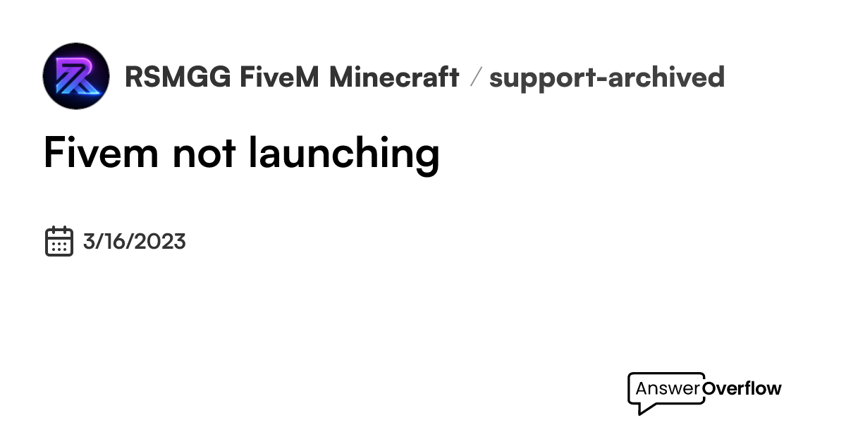 Fivem not launching - RSM.GG
