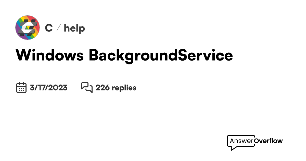 Windows BackgroundService - C#