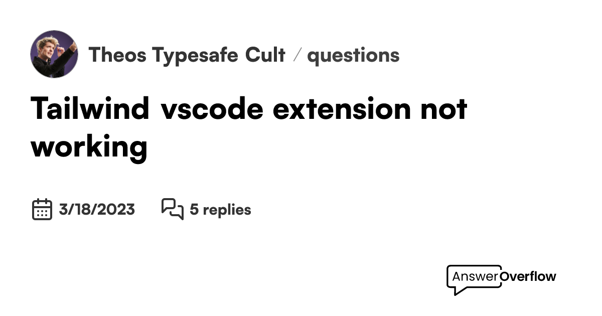 Tailwind vscode extension not working - Theo's Typesafe Cult