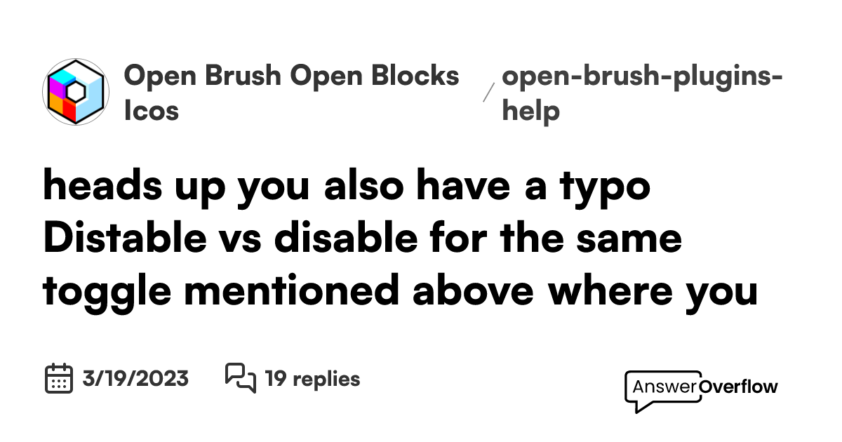 heads up: you also have a typo "Distable" vs disable for the same toggle mentioned above. where ...