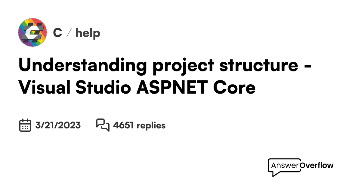 Understanding project structure - Visual Studio ASP.NET Core - C#