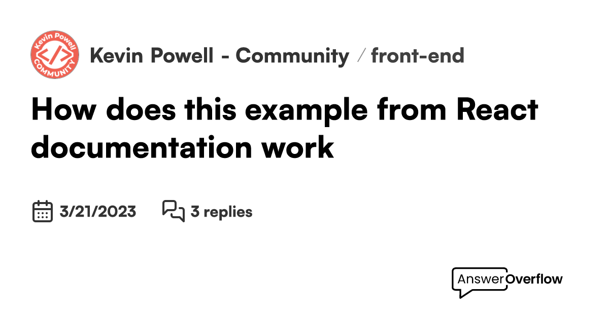 How does this example from React documentation work? - Kevin Powell ...