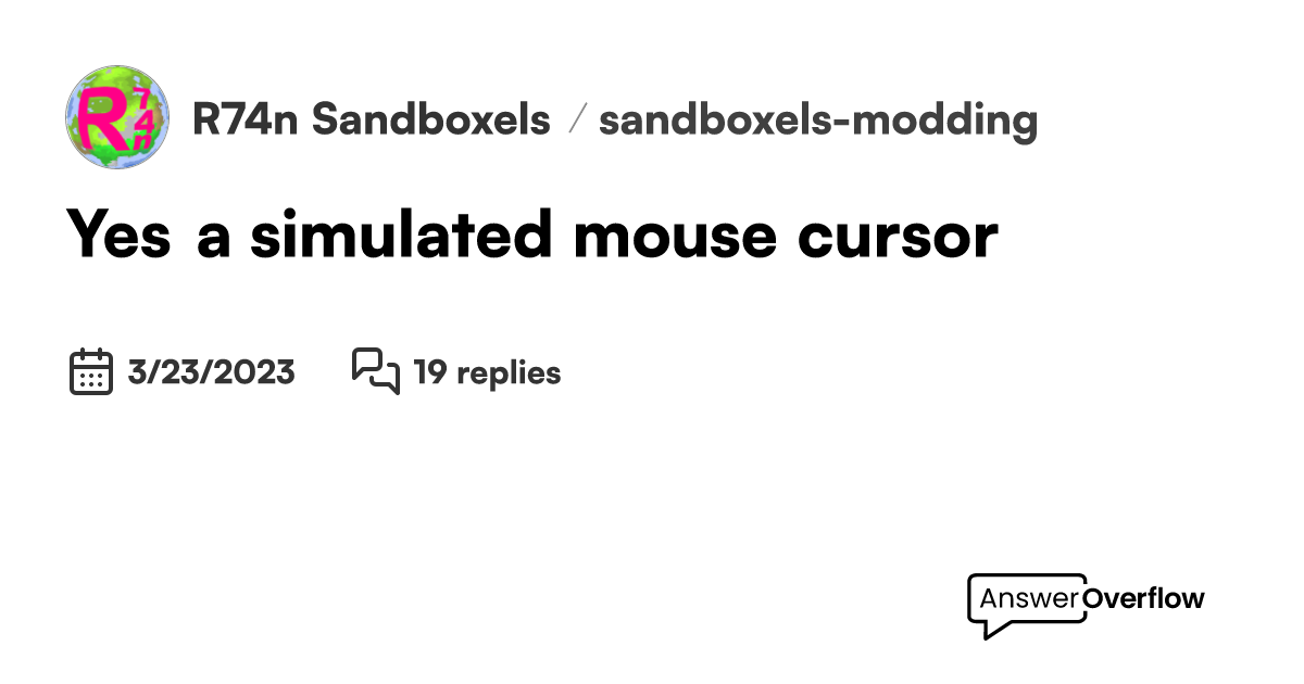 Yes, a simulated mouse cursor - 🚨 R74n / Sandboxels