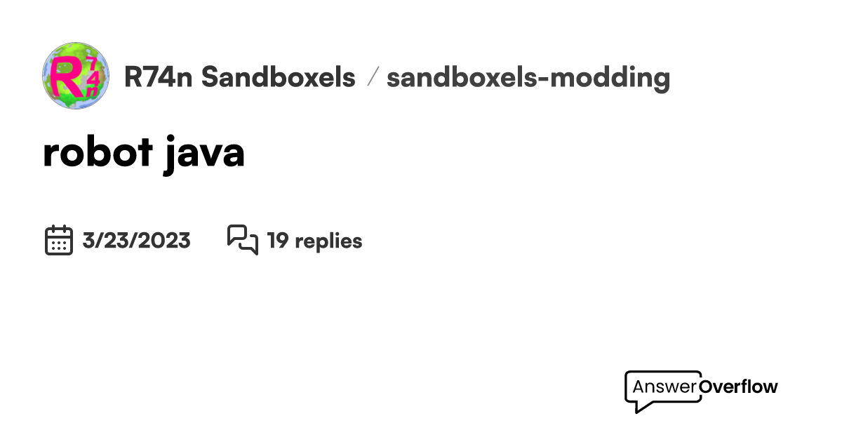 robot java? - 🚨 R74n / Sandboxels