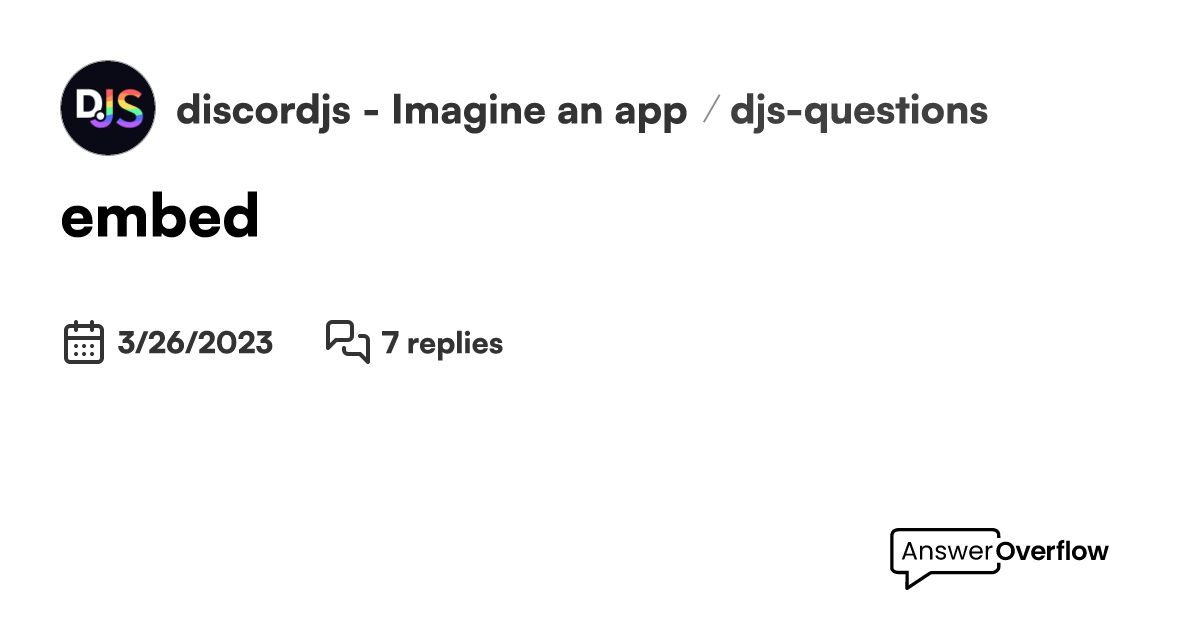 Embed Discordjs Imagine An App 