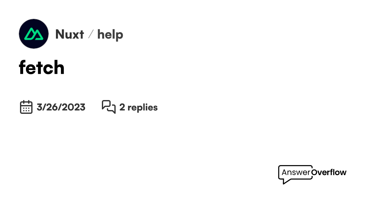$fetch - Nuxt