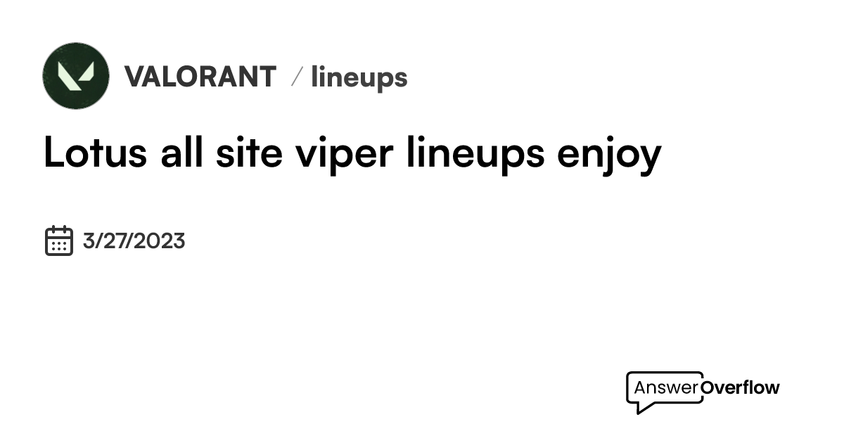 Lotus all site viper lineups enjoy - VALORANT