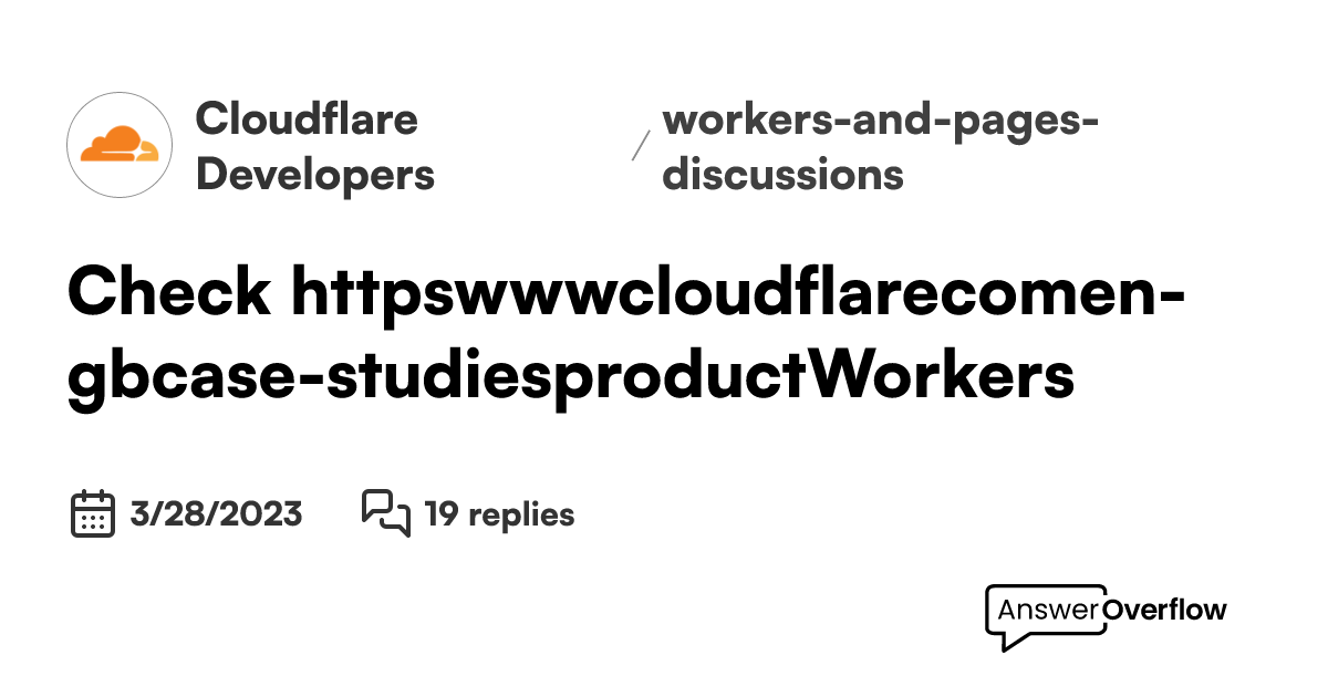 Check - Cloudflare Developers
