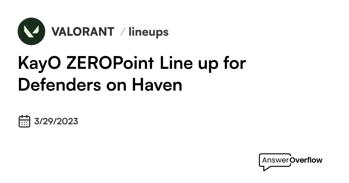 Kay/O ZERO/Point Line up for Defenders on Haven - VALORANT