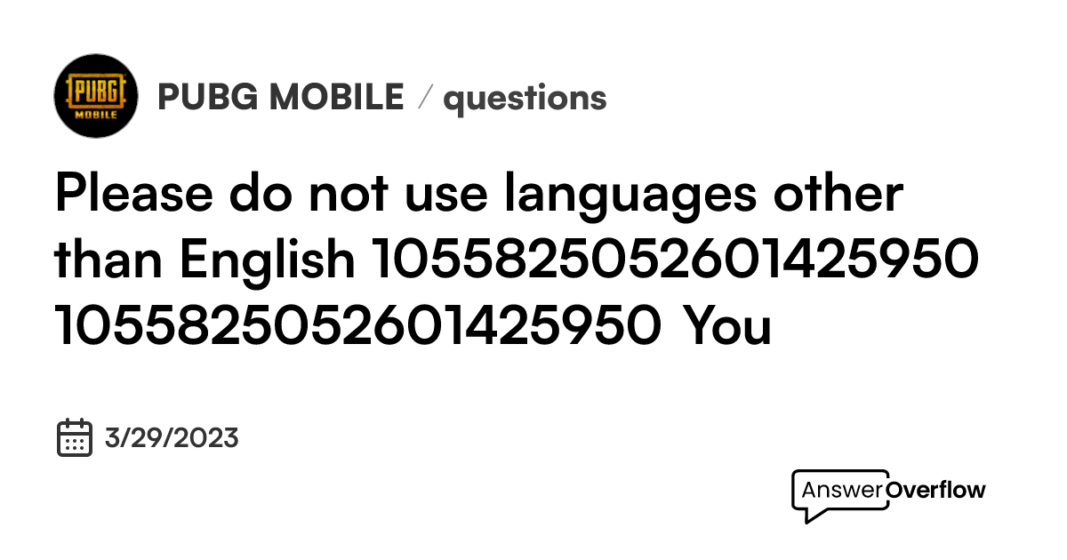 Please do not use languages other than English, @Jakonda @Jakonda. You ...