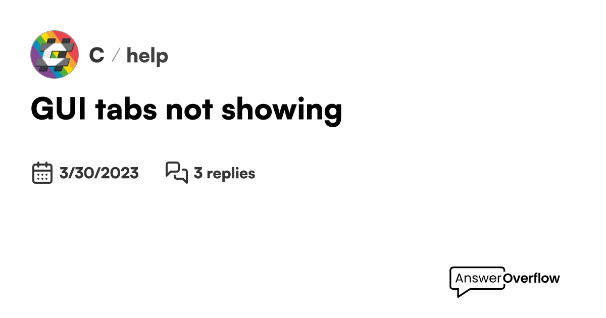 Gui Tabs Not Showing C 