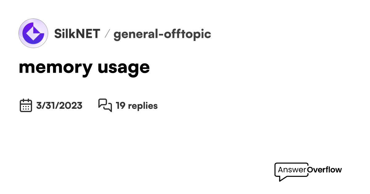memory usage - Silk.NET