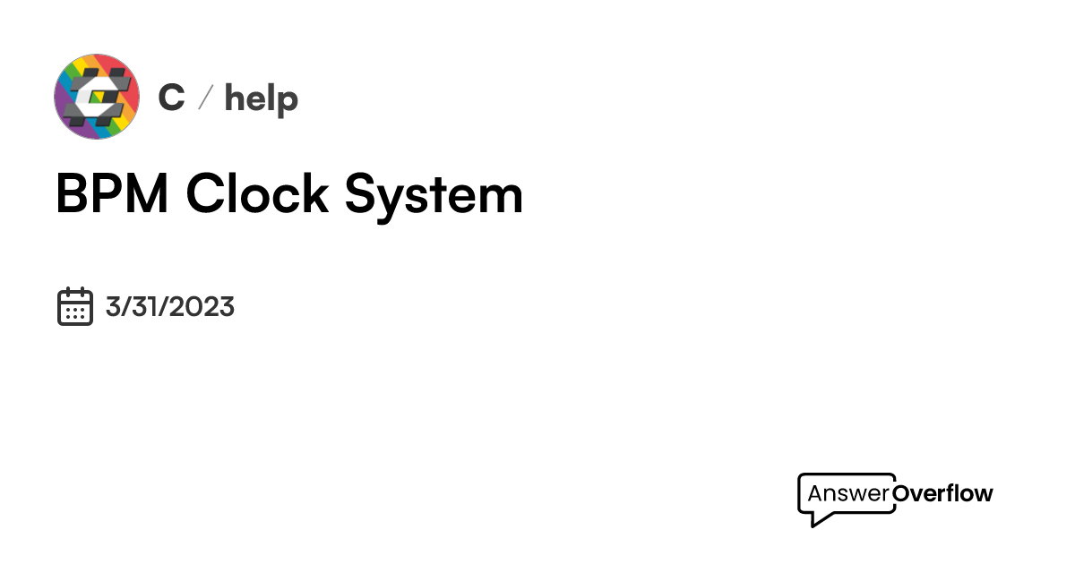 BPM Clock System - C#