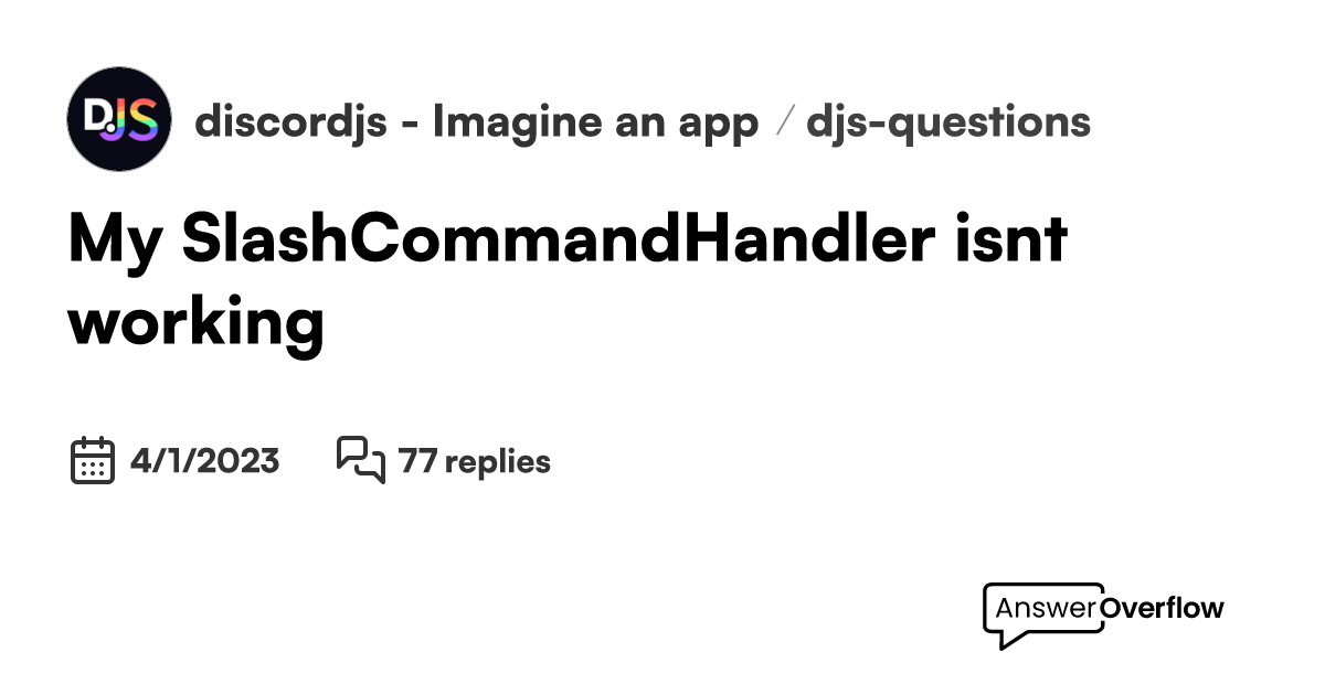 My SlashCommandHandler isn't working.. - discord.js - Imagine a 👻