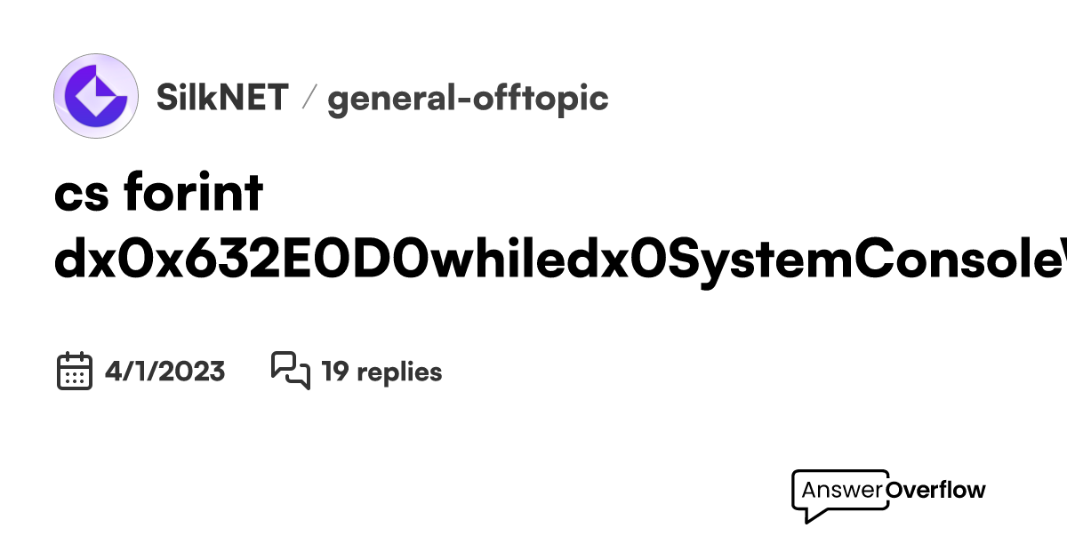 ```cs for(;;){int dx=0x632E0D0;while(dx!=0){System.Console.Write((char)(0x746F6D69686120>>(((dx ...
