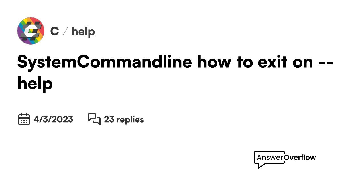 [System.Commandline] how to exit on --help - C#