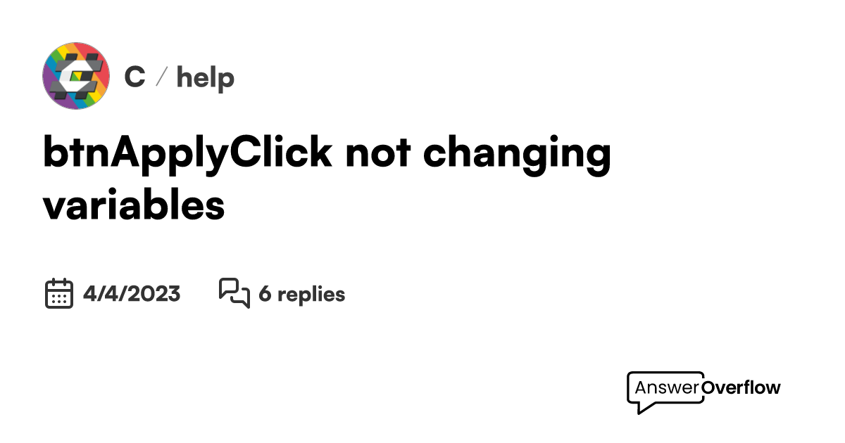 btn_Apply_Click not changing variables. - C#