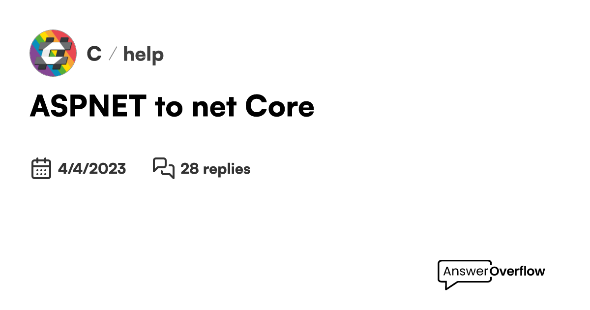 ASP.NET to .net Core - C#