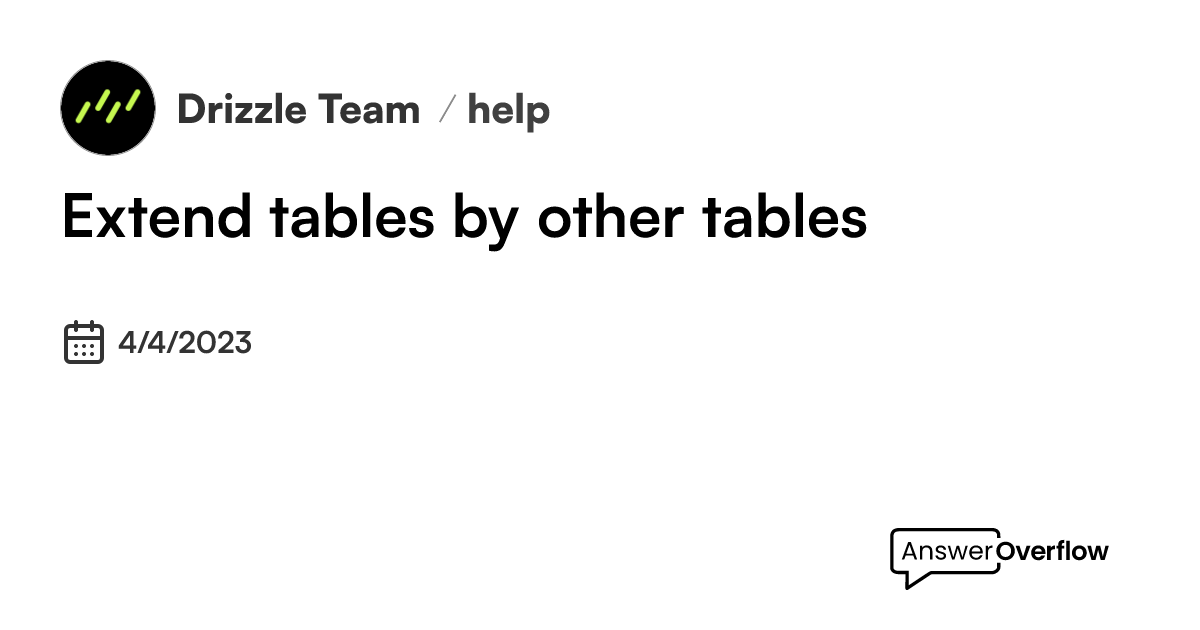 "Extend" tables by other tables - Drizzle Team
