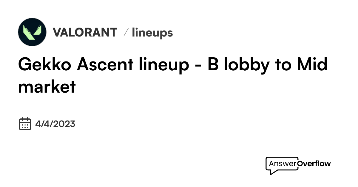 Gekko Ascent lineup - B lobby to Mid market - VALORANT
