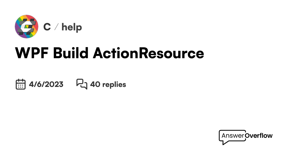 ? WPF Build Action(Resource) - C#