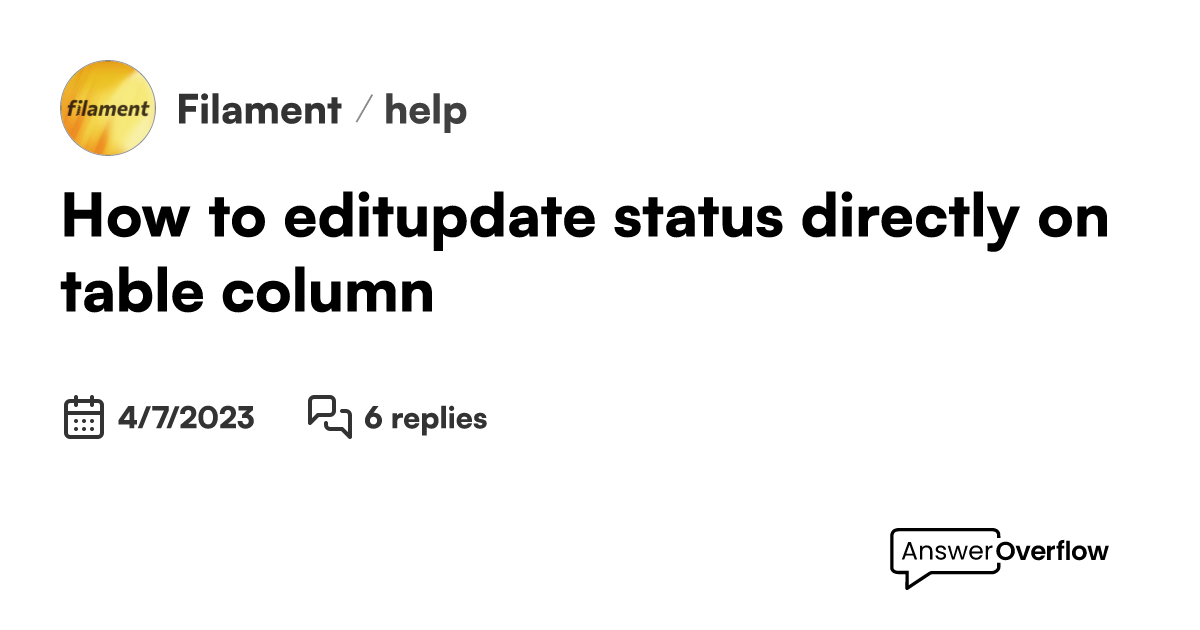 How to edit/update status directly on table column? - Filament