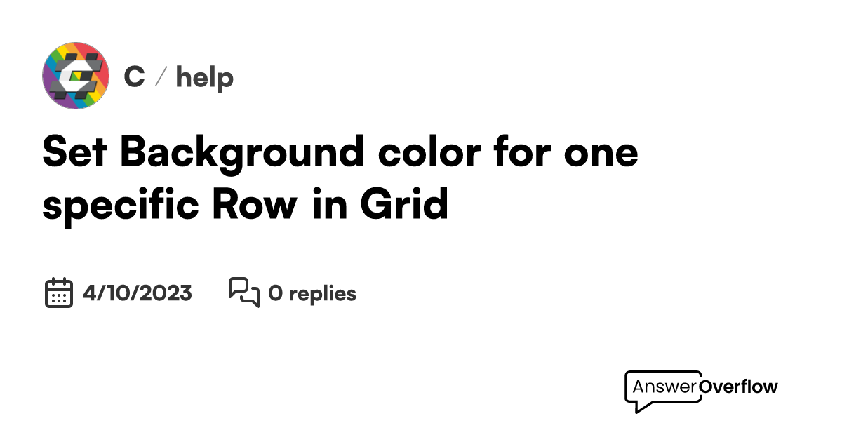 Set Background color for one specific Row in Grid - C#