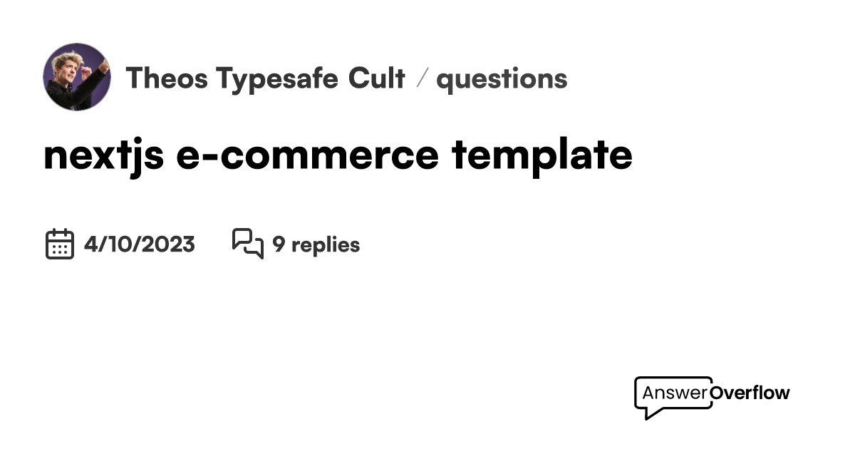 nextjs e-commerce template - Theo's Typesafe Cult