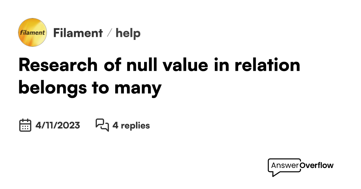 Research of null value in relation (belongs to many) - Filament