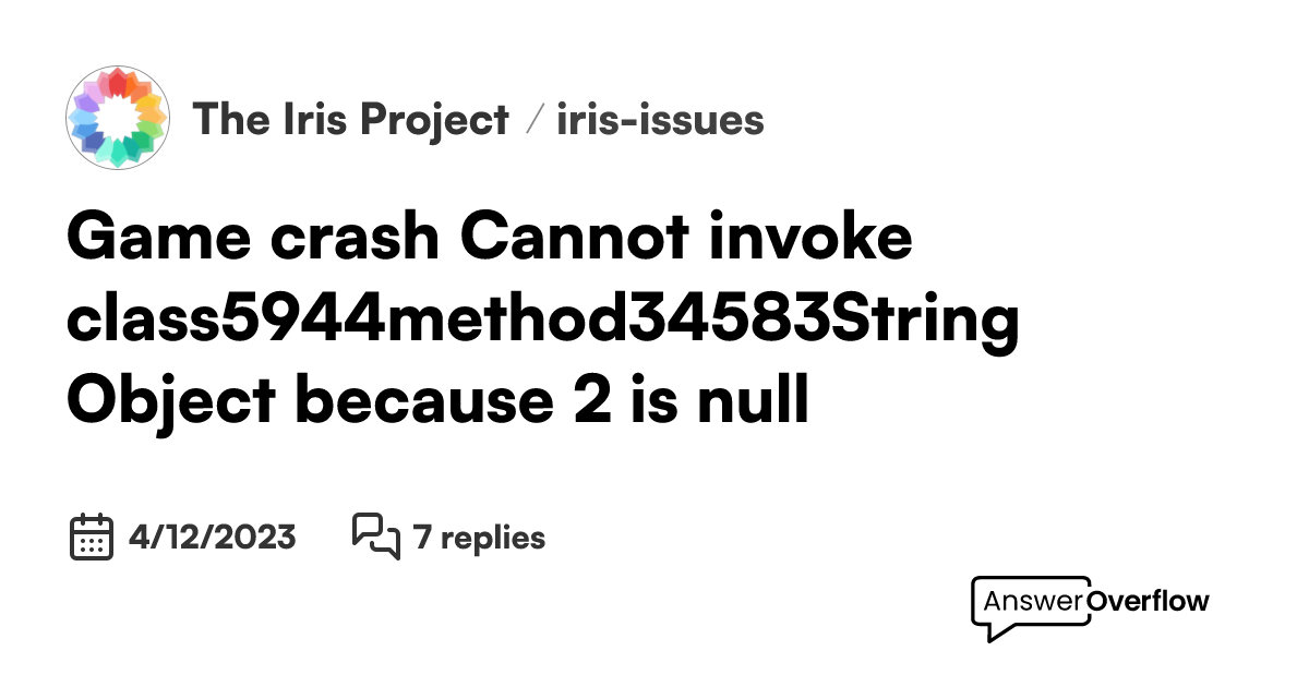 Game crash: `Cannot invoke "class_5944.method_34583(String, Object ...