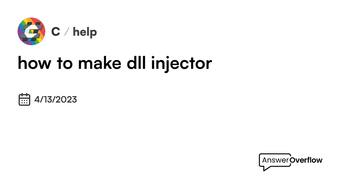 how to make dll injector - C#